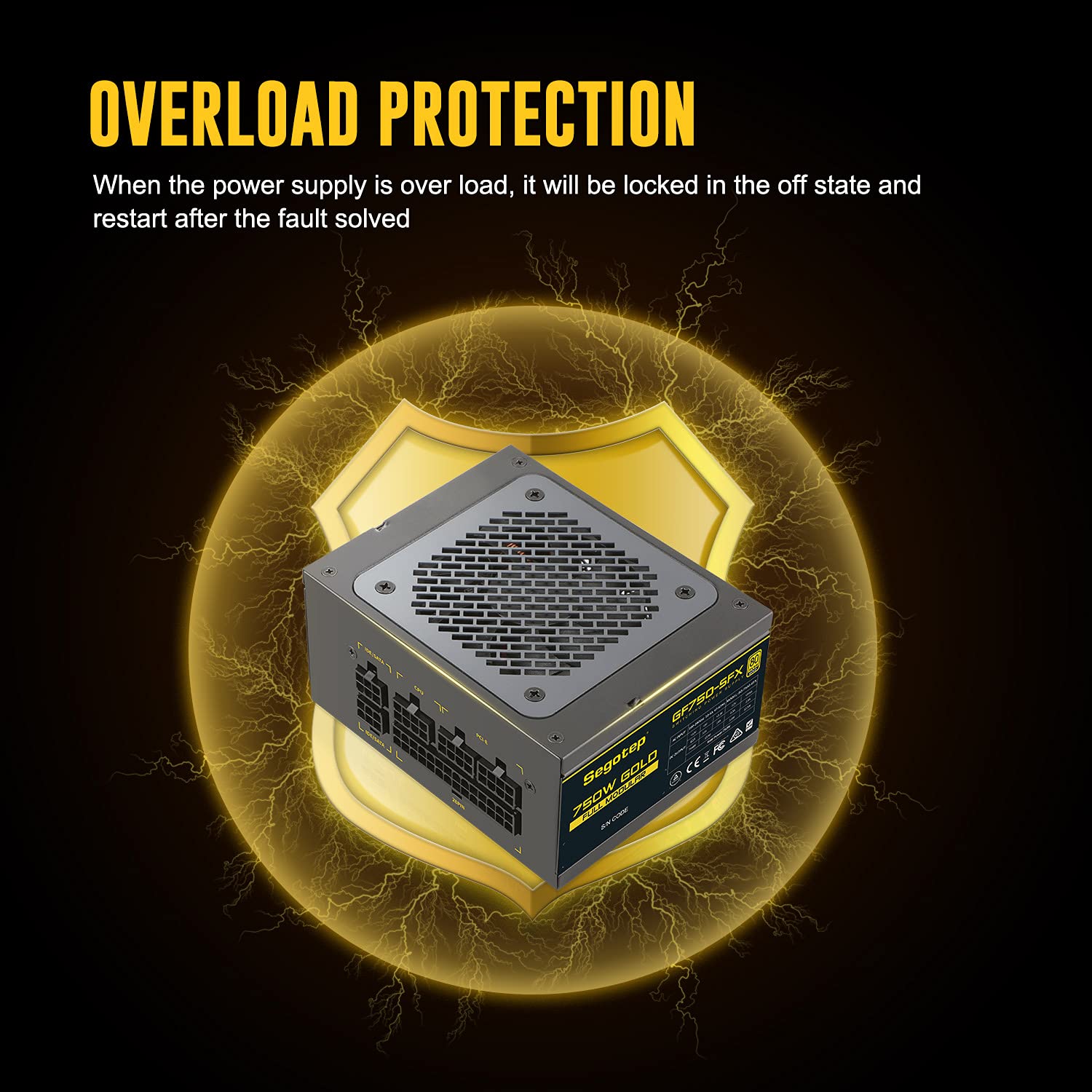 Segotep GF750 SFX Power Supply Fully Modular 750W 80+ Gold PSU, Silent 80mm FDB Fan