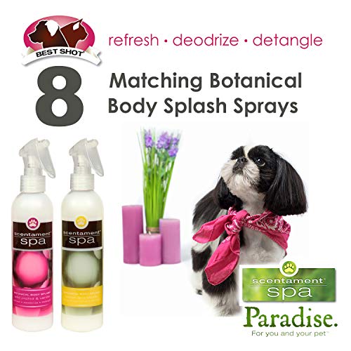 Best Shot Scentament Spa Botanical Body Splash, Detangler Spray, Body Spray for Pets, Cat and Dog Cologne Spray, Lemon Vanilla, 8 Oz.