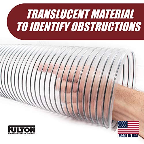 5" x 10' (5 inch diameter by 10 feet long) Ultra-Flex Clear Vue Heavy Duty PVC Dust, Debris and Fume Collection Hose - MADE IN USA!