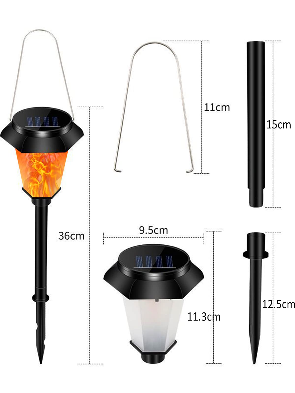 AveyLum Solar Flame Torch Light Outdoor Solar Flickering Dancing Flame Torch Lights Security Lights Landscape Lighting for Garden, PatioYard, Pathway Decoration(4 Pack)