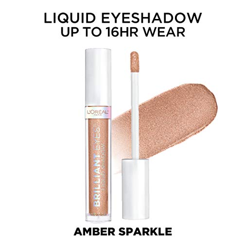 L’Oréal Paris Brilliant Eyes Shimmer Liquid Eye Shadow, Longwearing Lasting Shimmer, Crease Resistant, Flake-Proof, Precision Applicator, Quick Dry, Non-Greasy, Amber Sparkle, 0.1 oz.