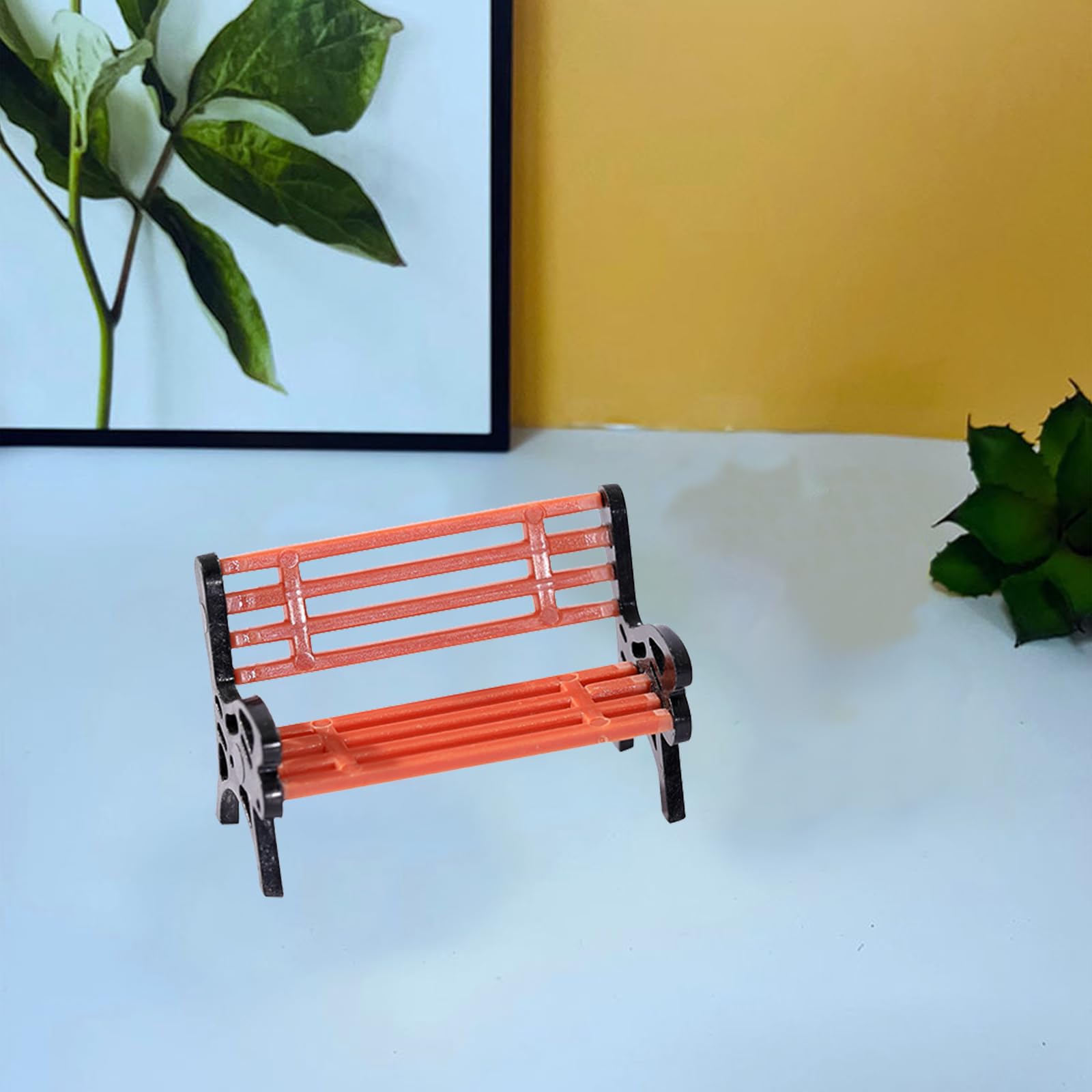 3Pcs Christmas Village Bench, Miniature Bench, Mini Christmas Dollhouse Bench, Xmas Plastic Bench Christmas Villages Accessories for DIY Decor