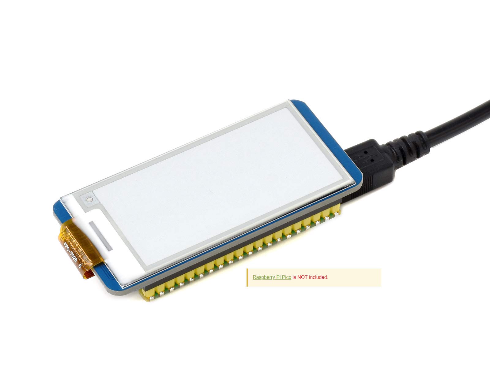 waveshare 2.13inch E-Ink Display HAT 250×122 Pixels Black White Two Color E-Paper Module epaper Screen for Raspberry Pi Pico Microcontroller Board,Support Partial Refresh
