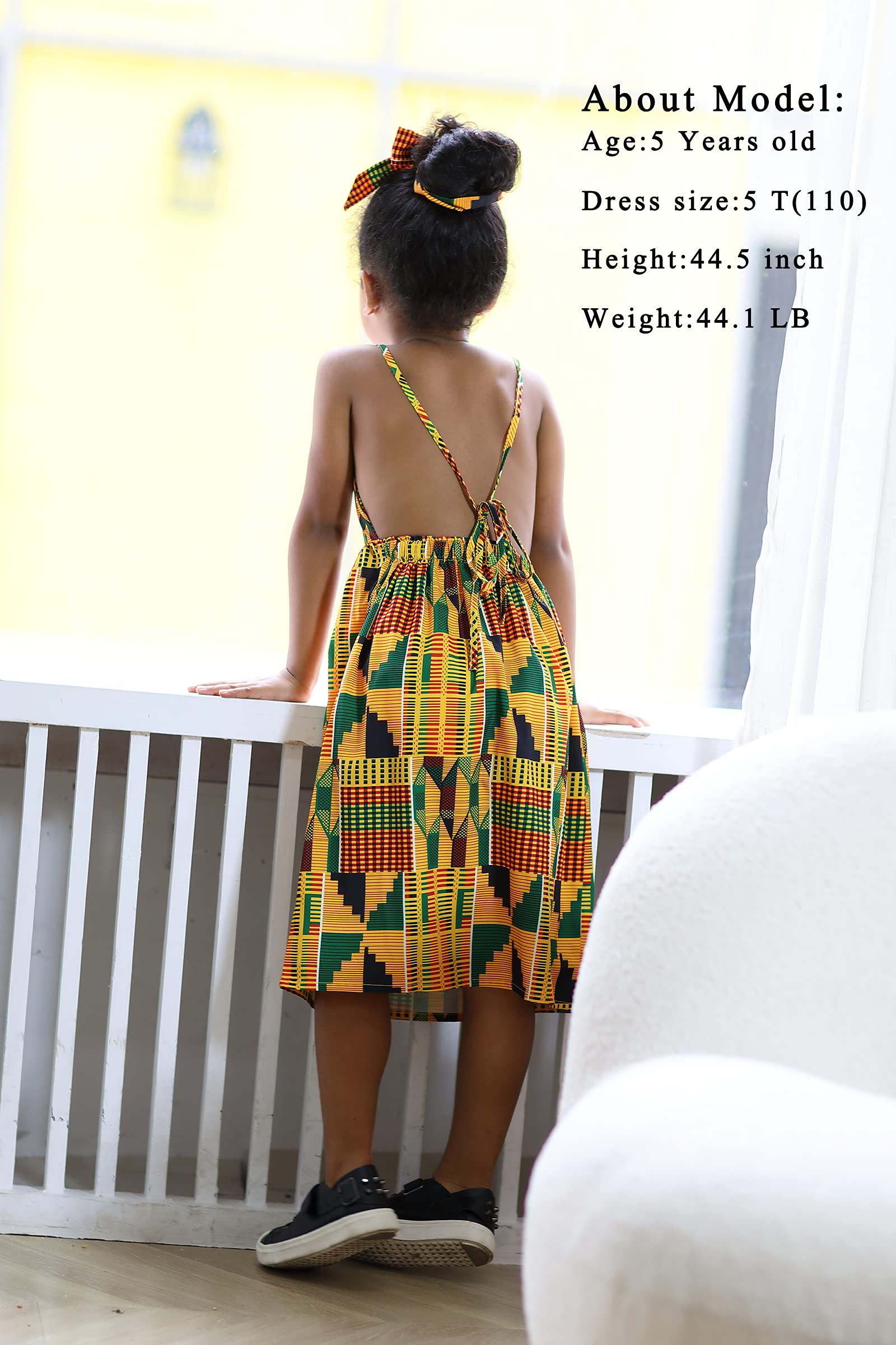 YOUNGER TREE African Baby Clothes Girl Dashiki Ankara Outfit Set (6-7 Years, Long Dress)
