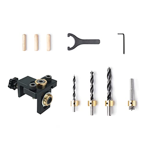 3 In 1 Drilling Locator Puncher Tool Doweling Jig Drill Kit With 8/10/15mm Hole Pocket Hole Jig Kit 3 Holes Joints Tools Woodworking Joinery Tool