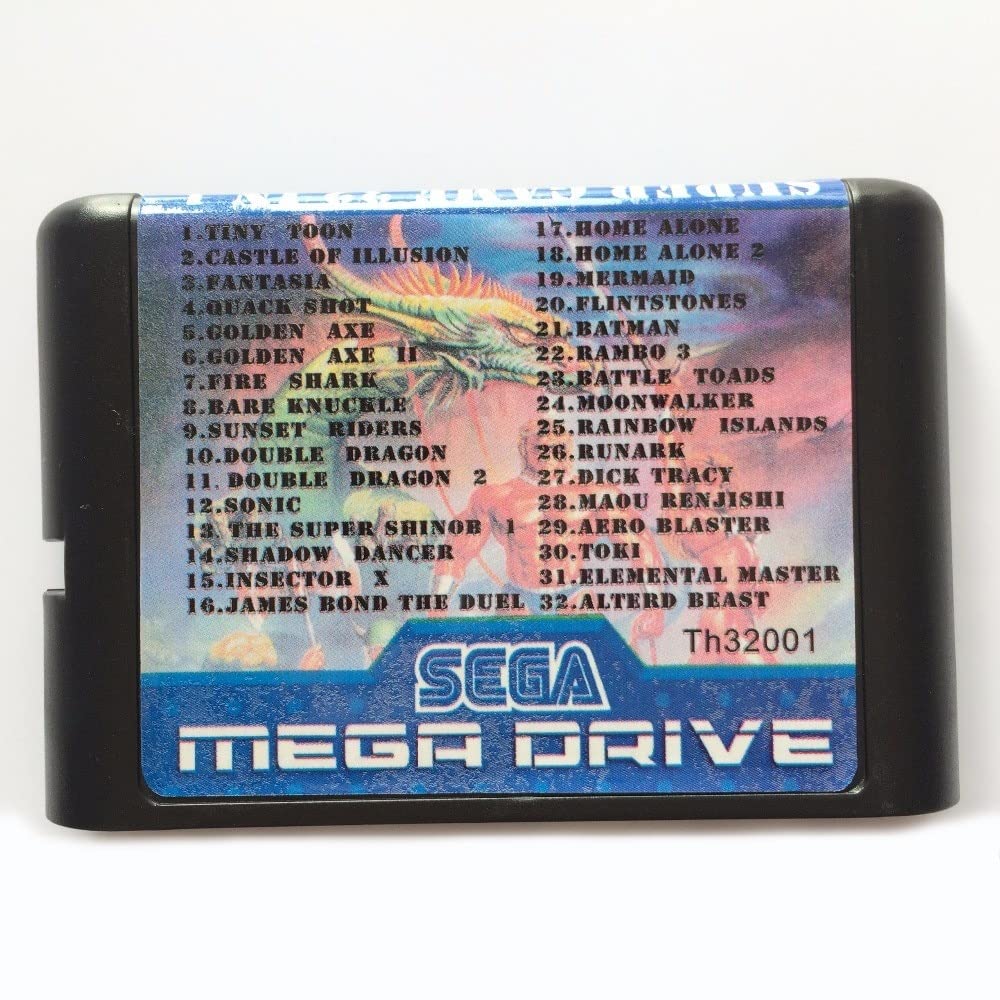 32 In 1 16 Bit MD Game Card For Sega Mega Drive For Genesis (JAP Shell)