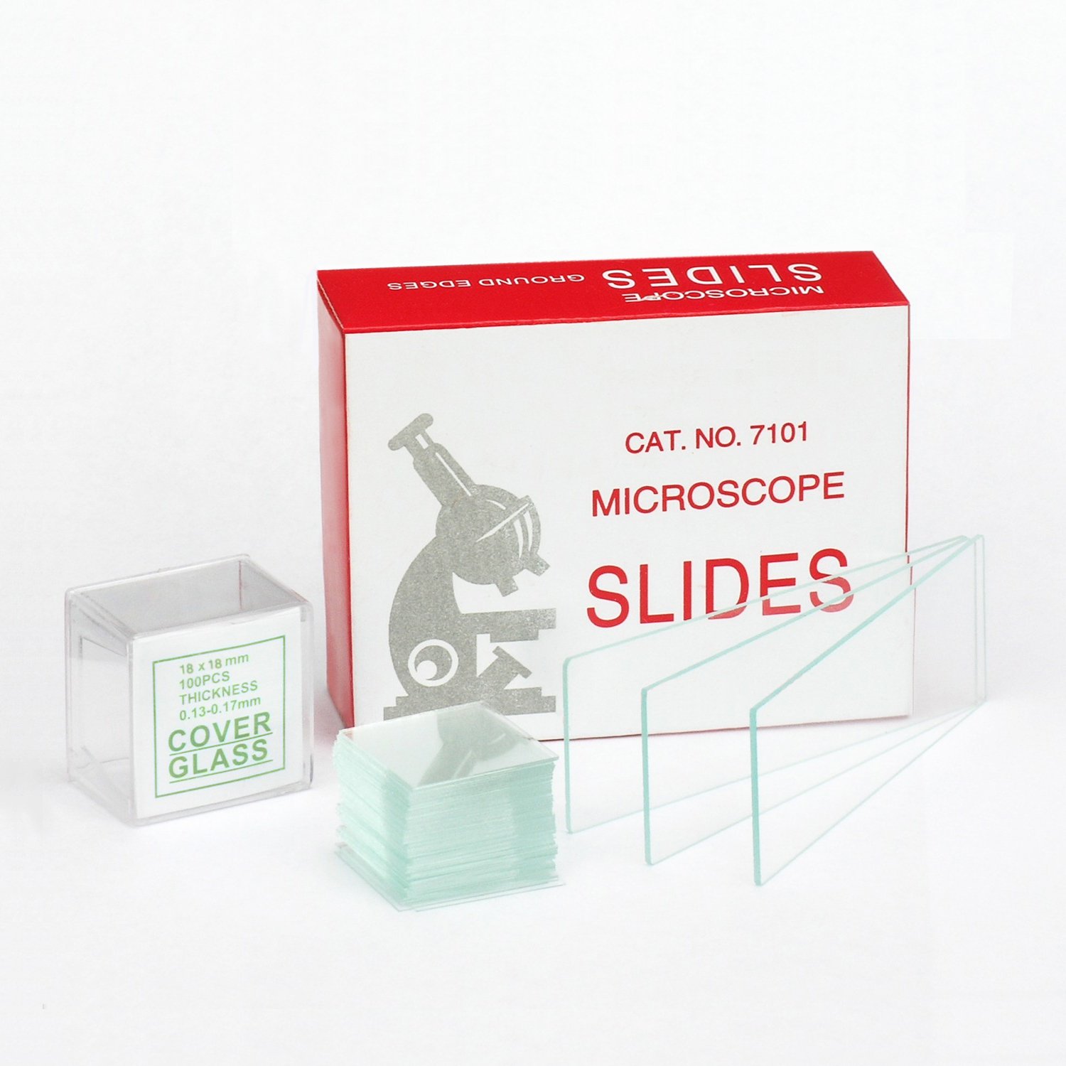 BoliOptics Pre-Cleaned Blank Glass Microscope Slides & Square Coverslips Cover Glass (100 Slides, 100 Covers)