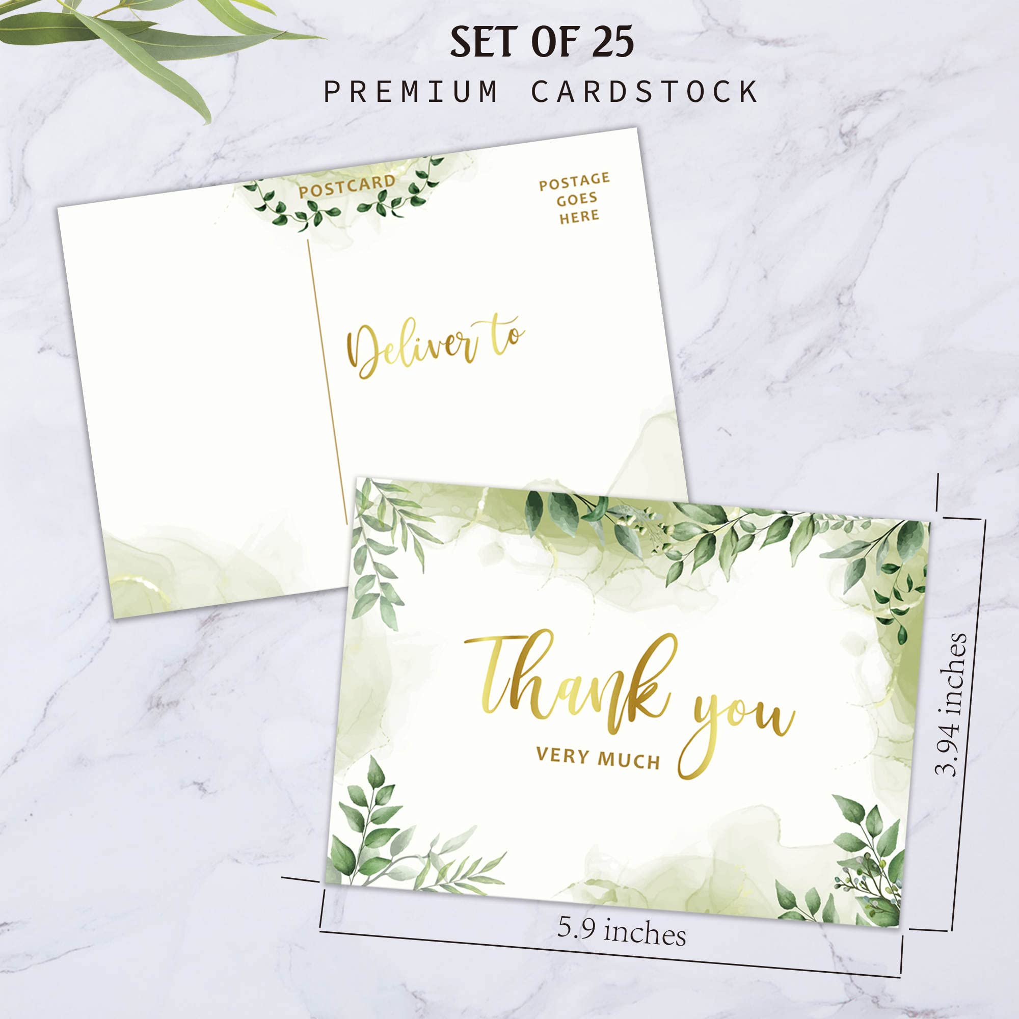 25 Double-Sided Greenery Baby Shower Invitation Set with Envelopes,Gender Neutral Blank Fill-in Invites for Boy or Girl, Double-Sided Diaper Raffle, Thank You Cards and Seals