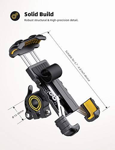 Lamicall Bike Phone Holder, Motorcycle Phone Mount - Adjustable Scooter Phone Holder for iPhone 12 Mini, 12 Pro Max, 11 Pro Max Xs XR 8 X 8P 7 7P 6S, Samsung S10 S9 S8, Huawei, All 4.7-6.8 Devices