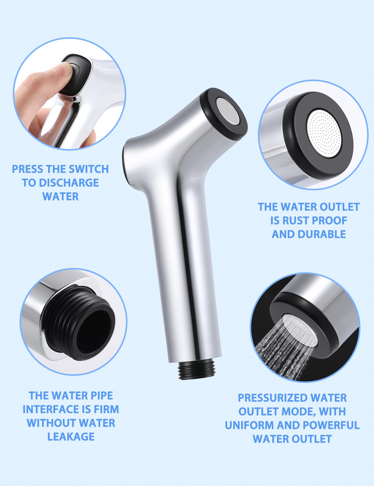 Bidet Sprayer for Toilet, Bidet Sprayer for Feminine Wash, Jet Spray for Toilet, Push-button switch