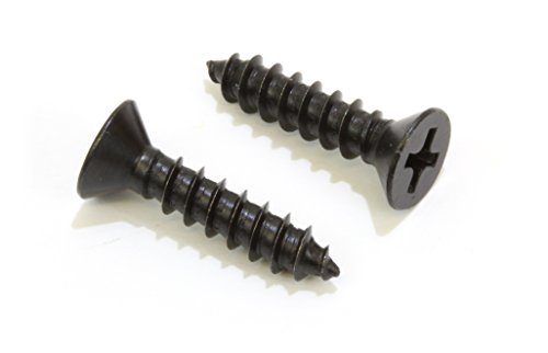 Bolt Dropper 8 x 3/4'' Black Oxide Coated Stainless Flat Head Phillips Wood Screw (100 Pack), 18-8 (304) Stainless Steel Screws Corrosion Resistant Flat Head by Bolt Dropper