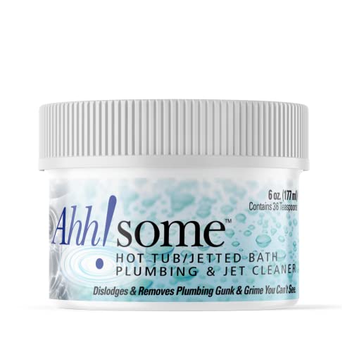 AhhSome New Hot Tub Cleaner & Purging Gel, Clean Pipes & Jets Gunk Build Up, Clear & Soften Water for Jacuzzi, Jetted Tub, Purges 400 Gallon Water Tub 12 Times (6 Oz)
