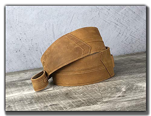 Anthology Gear The Original Straight Up Full Grain Padded Leather Guitar Strap - For Electric, Acoustic and Bass Guitars (3" Width, Tobacco)
