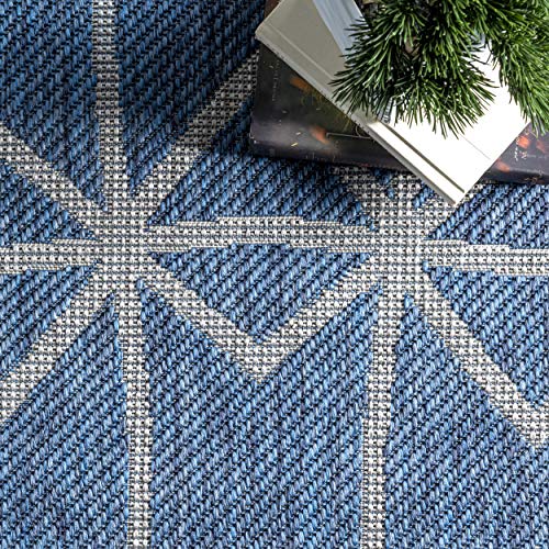 nuLOOM Saunders Geometric Indoor/Outdoor Area Rug, 3' 6" x 5', Blue