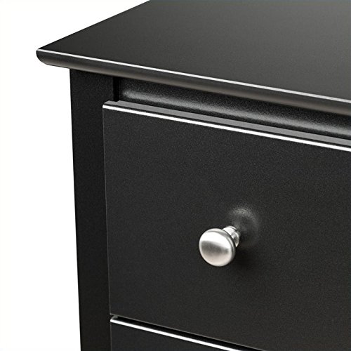Home Square Contemporary 3 Piece Bedroom Set with Bedroom Dresser and 2 Piece 3-Drawer Nightstand in Black
