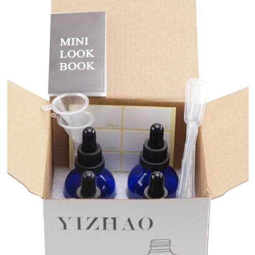 YIZHAO Green Glass Dropper Bottle 4oz, Tincture Bottles with Glass Dropper, for Essential Oils, Aromatherapy, Cosmetic, Laboratory, Pharmacy, Liquids, Travel –4 Pcs
