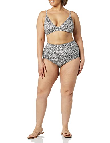 Amazon Essentials Women's High-Waist Bikini Bottoms, Ditsy Floral, Large