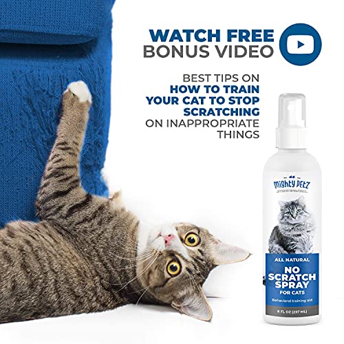 Mighty Petz Cat Repellent Spray for Furniture for Indoor and Outdoor Use β No Cat Scratching Spray β Alcohol Free Cat Deterrent β Cat Spray Behavioral Training Aid β Couch Protector, 8 oz