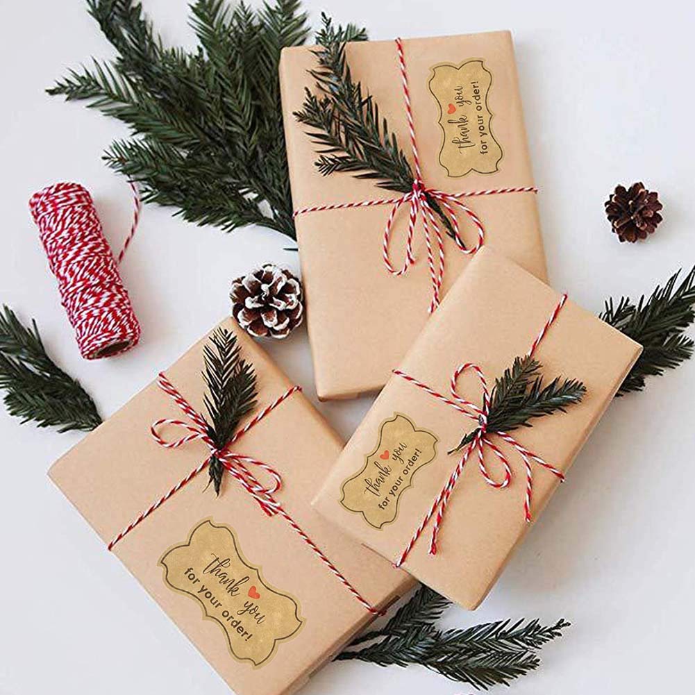 Thank You for Your Order Stickers,Thank You for Supporting My Small Business Stickers, 3 * 5cm, 250 Labels per Roll, for Holiday Present Labels Decor