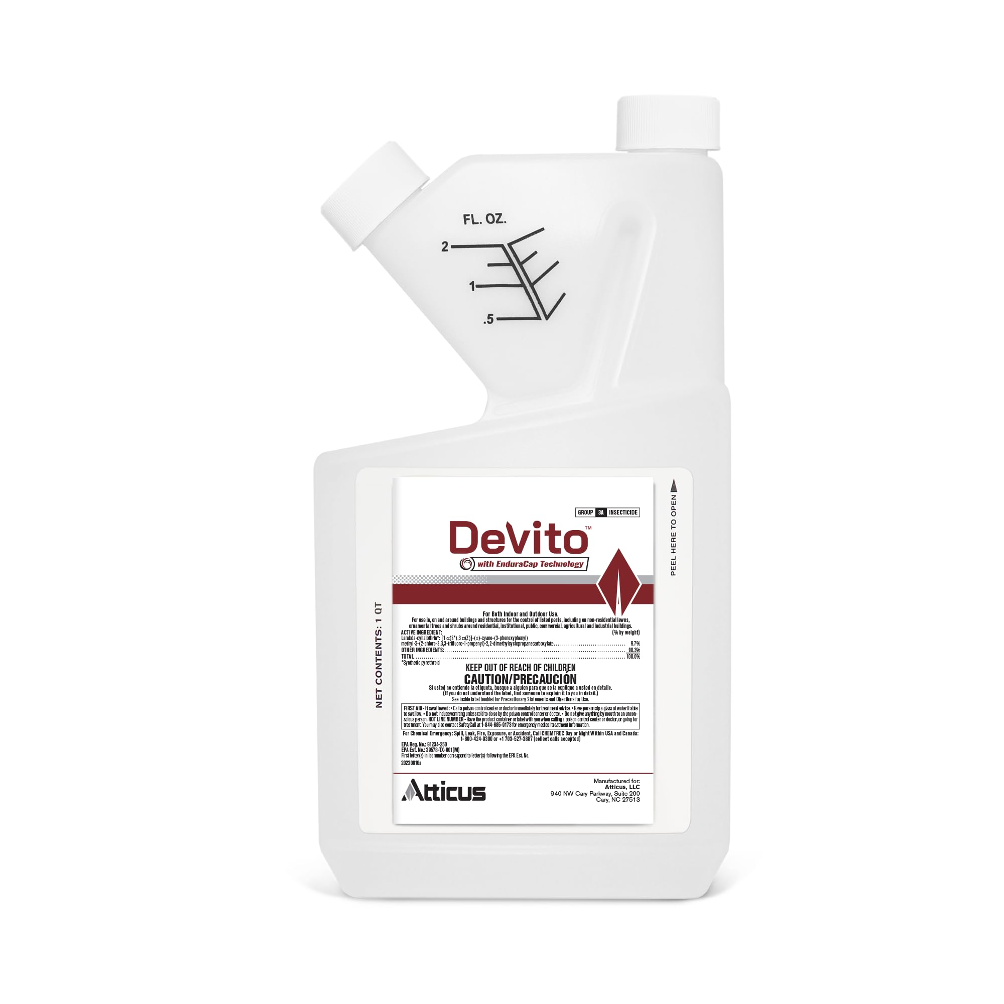 Devito Insecticide by Atticus - Compare to Demand CS - Lambda-cyhalothrin 9.7% Indoor and Outdoor Insect Control with EnduraCap Technology (32 oz)