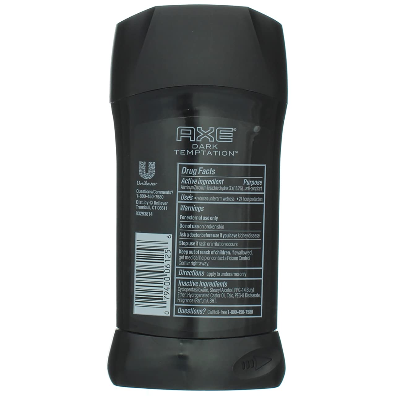 AXE Antiperspirant Deodorant Stick for Men, Dark Temptation 2.7 Ounce (Pack of 6)