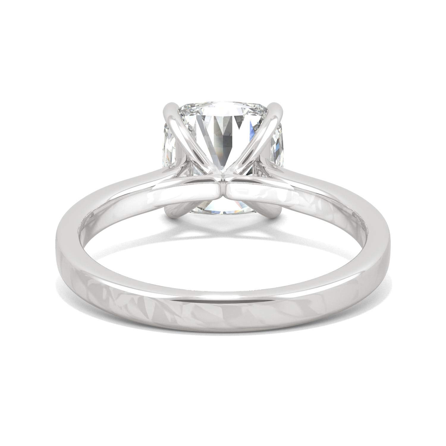 14K White Gold Moissanite by Charles & Colvard 8mm Cushion Engagement Ring-size 6.5 2.58cttw DEW
