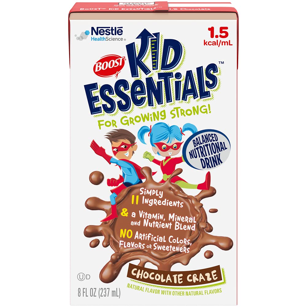 Boost Kid Essentials 1.5 Balanced Nutritional Drink, Vitamin, Mineral and Nutrient Blend (Chocolate Craze, 8 Fl Oz (Pack of 27))
