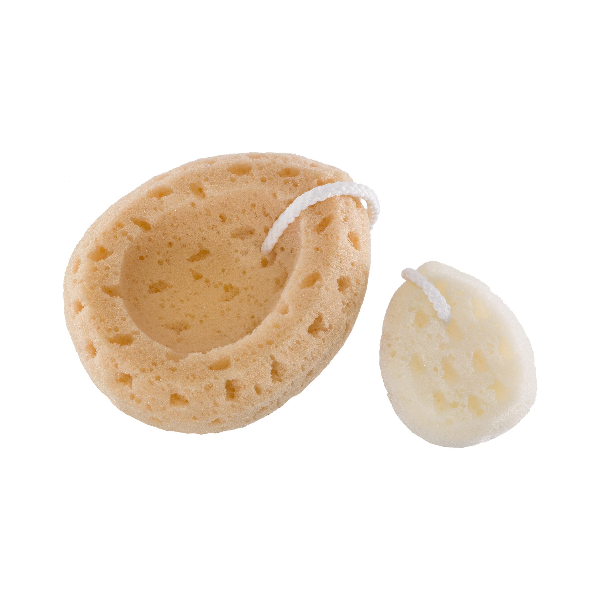 Freeman Faux Sea Sponge Set, Bath & Shower Sponge, Deep Cleansing Bath Sponge for Face & Body, Pairs with Face Cleanser & Body Wash, Multitasking Bath Accessory, Cruelty Free, 3 Count