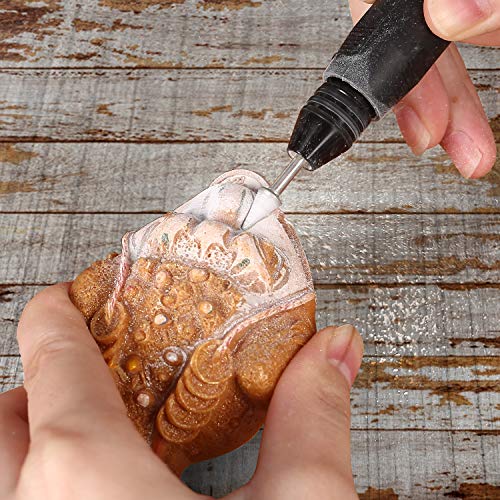 60 Grit 20Pcs ๐๐ถ๐ฎ๐บ๐ผ๐ป๐ฑ ๐๐๐ฟ๐ฟ ๐ฆ๐ฒ๐ - GOXAWEE Rotary Grinding Burrs Engraving Bits Set with 1/8-inch Shank, Diamond-Coated Stone Carving Accessories Bit Universal Fitment for Rotary Tools