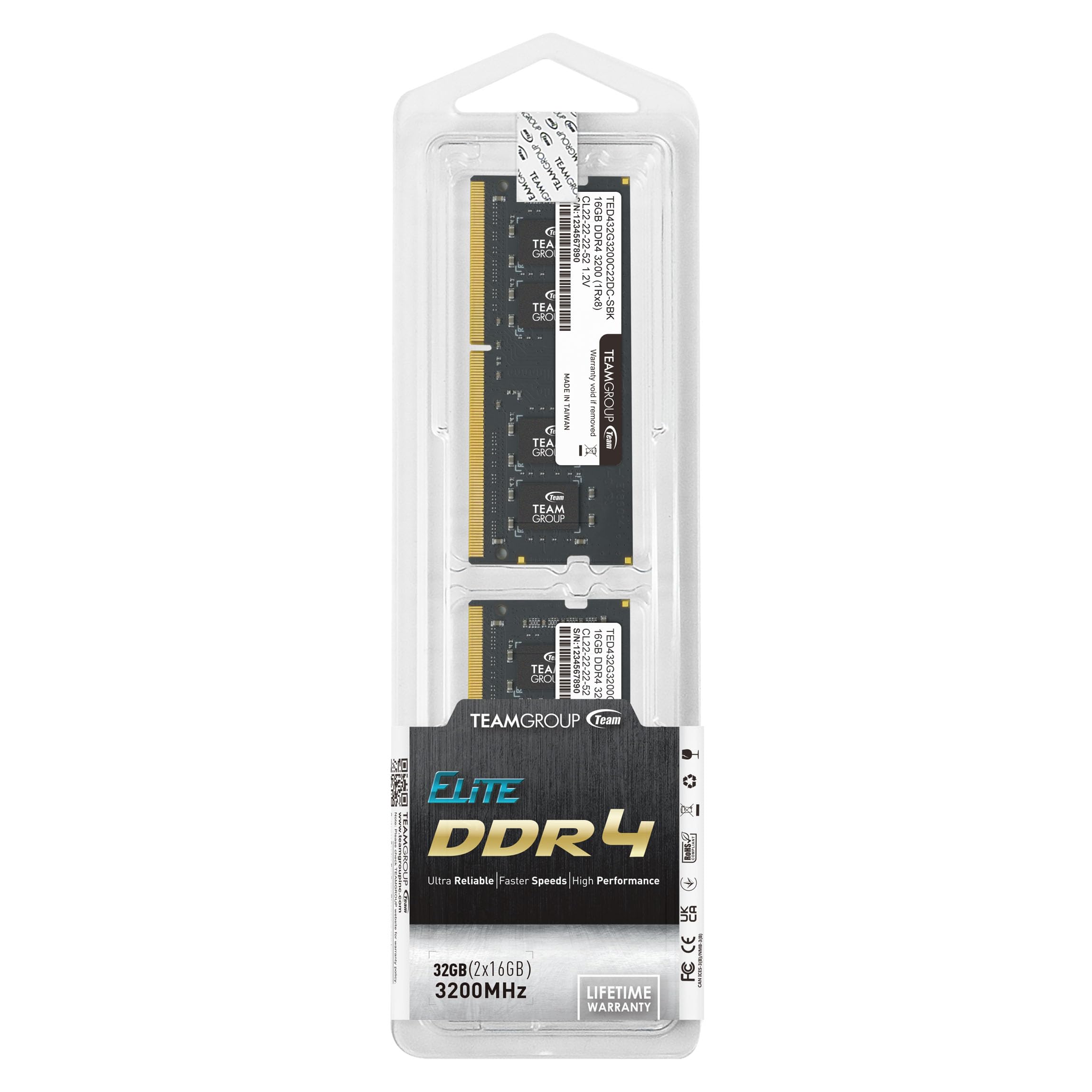 TEAMGROUP Elite DDR4 32GB Kit (2 x 16GB) 3200MHz PC4-25600 CL22 (2933MHz or 2666MHz)Unbuffered Non-ECC 1.2V SODIMM 260-Pin Laptop Notebook PC Computer Memory Module Ram Upgrade - TED432G3200C22DC-S01