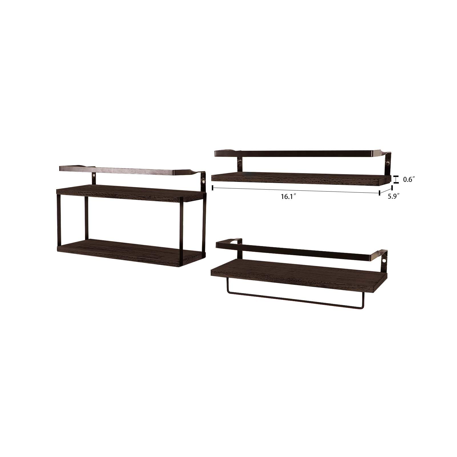 4 PC Home Bathroom Shelves, Simple and Modern Multi-Functional Reasonable Planning of Floating Shelves Bathroom, Bathroom Shelves Wall Mounted Floating Shelves for Wall (Black)