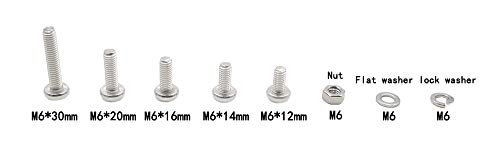 HVAZI M6 Stainless Steel Pin-in-Torx Pan Head Security Machine Screws Nuts Flat Washer with Split Lock Washers Assortment Kit