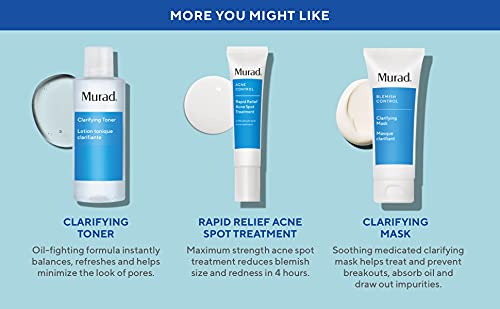 Murad 30-Day Invisiscar Acne Kit - 4-Piece Set $85 Value - Clarifying Cleanser, Oil & Pore Control Mattifier, Outsmart Acne Treamant, full size InvisiScar Treatment