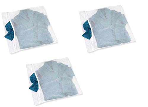 Dependable Industries 3 Pack Extra Large Reusable Zippered Mesh Washing Machine Bags Protect Your Delicates Socks Lingerie