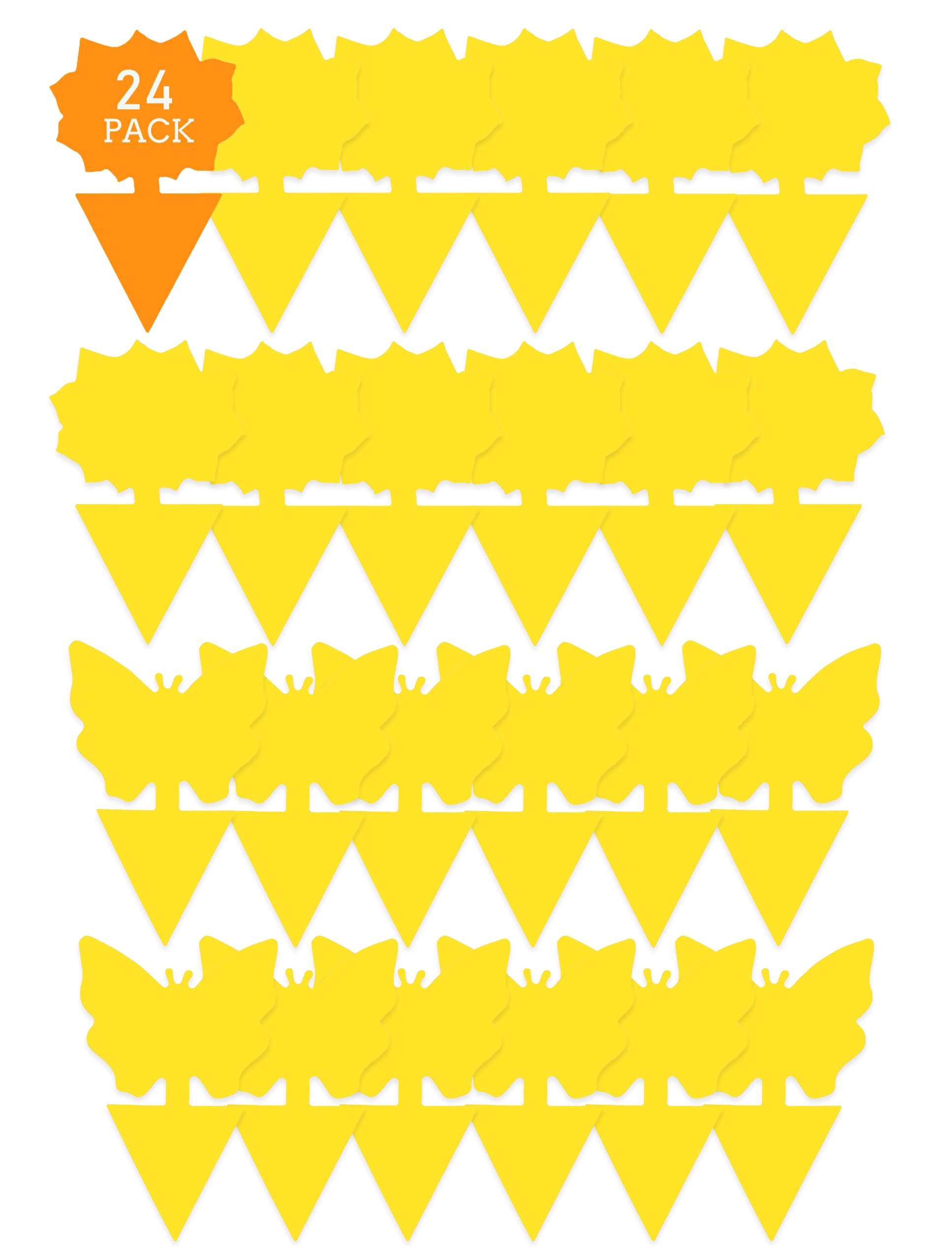ALLRoad 24 pcs Fruit Fly Trap, Gnat Killer Dual-Sided Yellow Sticky Traps for Kitchen Indoor/Outdoor Use - Insect Catcher for White Flies, Mosquitos, Flying Insects, Fungus Gnats