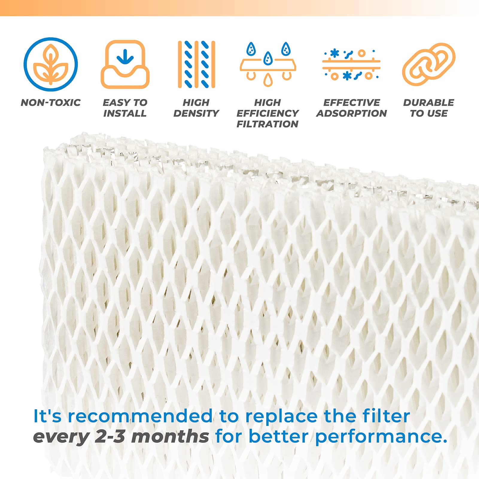 ANTOBLE 2 Pack WF813 Humidifier Filter Replacement for ReliOn RCM-832 RCM-832N, ProCare PCWF813 PCWF-813 PCCM-840 PCCM-832N, Equate EQWF813 EQ 2119-UL Cool Mist Humidifier Filters
