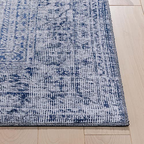 Well Woven Overdyed Helode Machine Washable Grey Vintage Oriental Medallion Area Rug 5x7 (5' x 7')