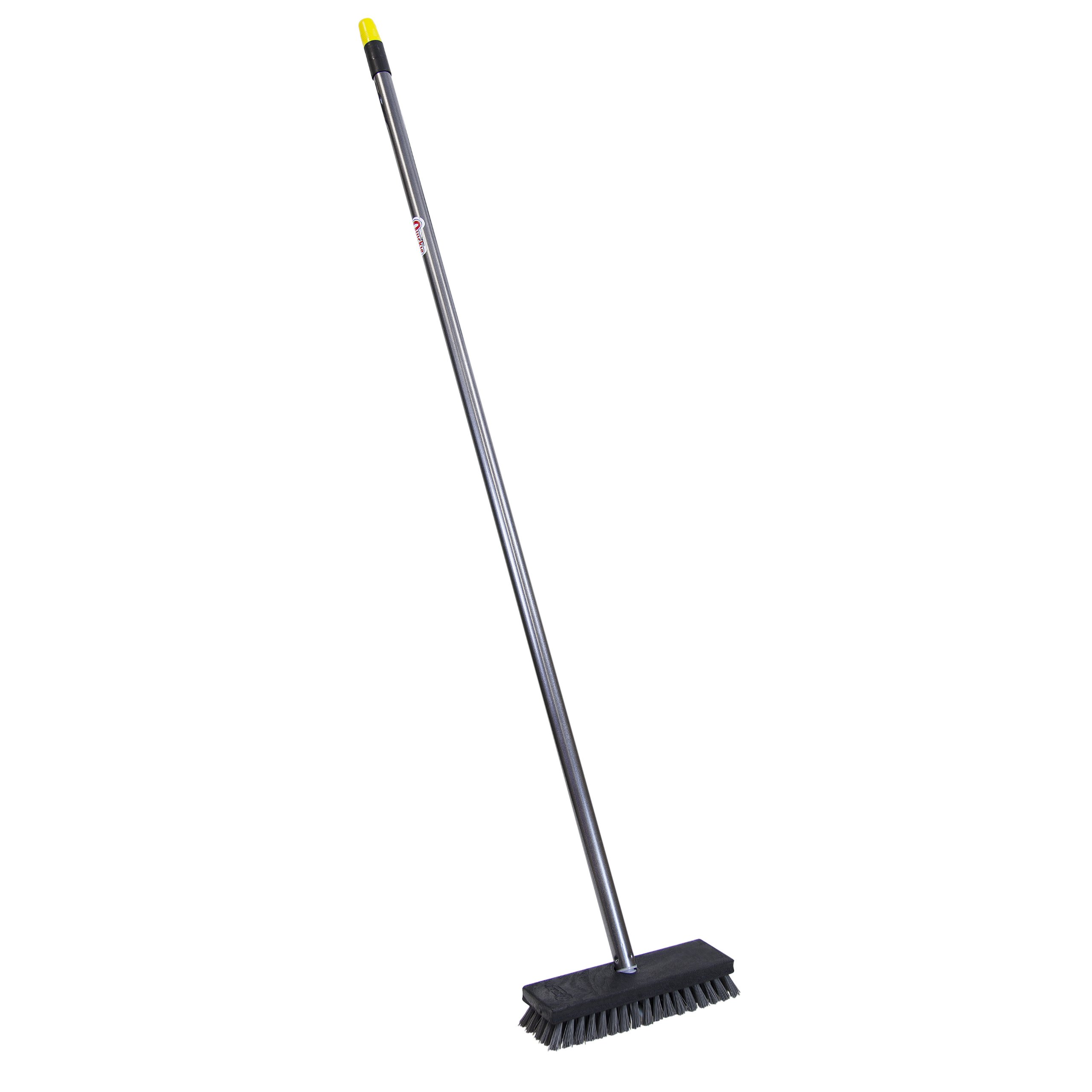 Quickie Deck Scrub with 54-Inch Handle, Duratek Block, Scraper Blade, Clean and Remove Debris and Dirt on Decks, Outdoor Surfaces
