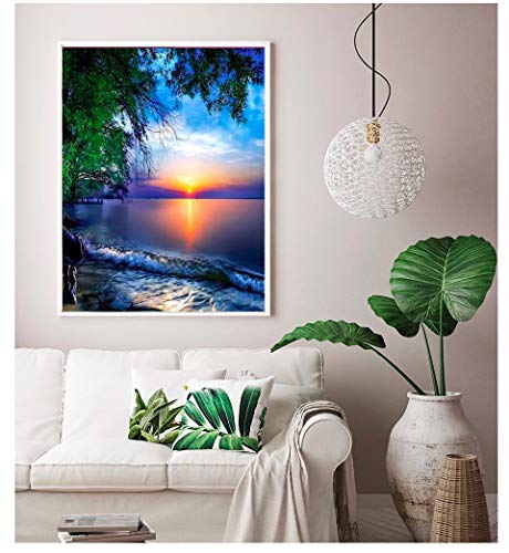 LVIITIS Beach Diamond Painting Kits for Adults Full Drill,Diamond Arts Dotz Beach Pictures Craft for Home Wall Decor 14x18 inch
