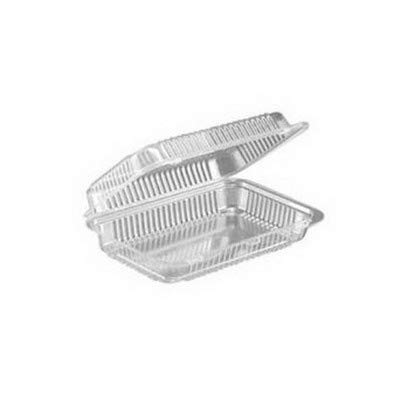 9 3/8" x 6 3/4" x 2 3/16" Clear Hinged Plastic Cookie Container - 300 per case