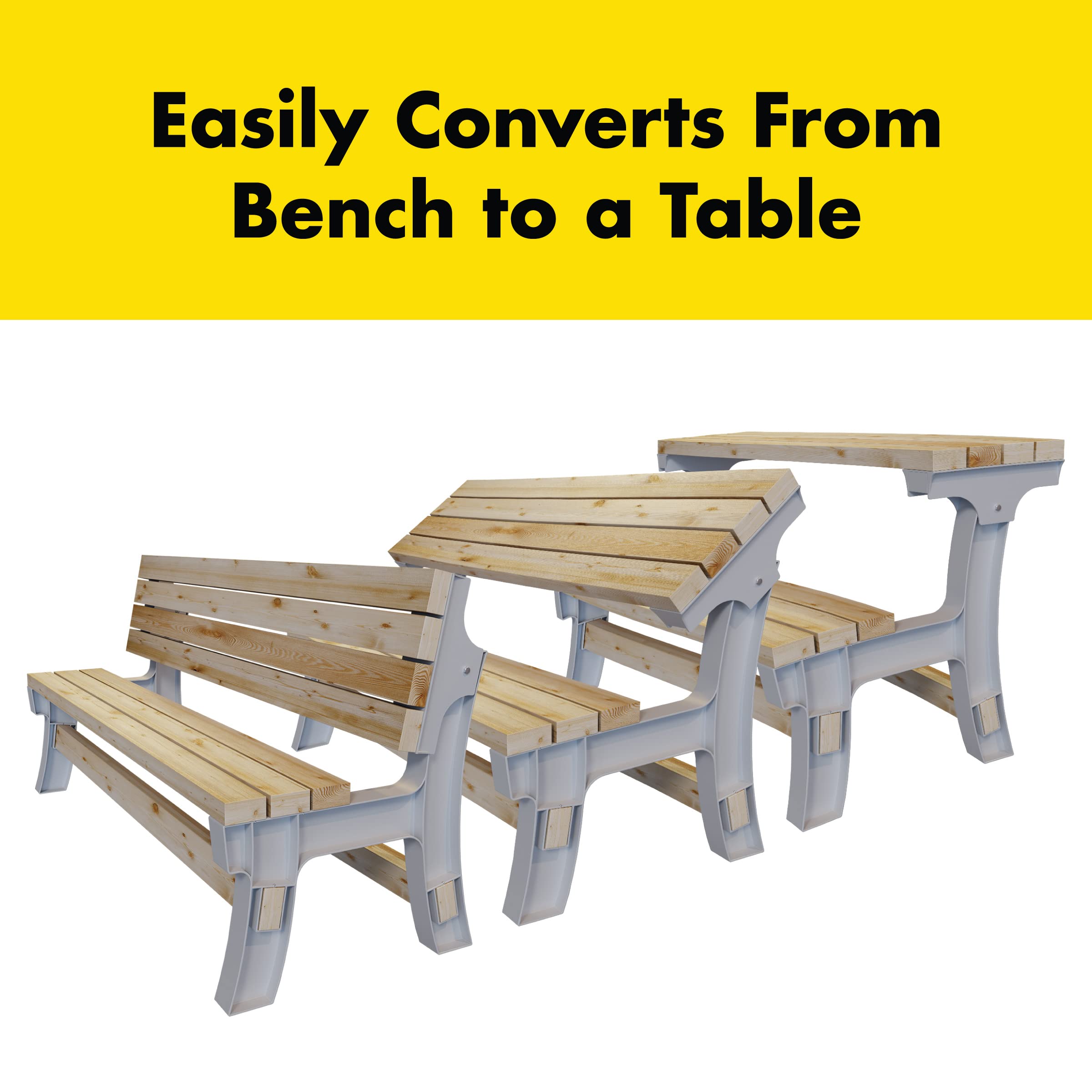 2x4basics 90110ONLMI 90110 Flip Top BenchTable, 6"D x 28.25"W x 34"H, Sand