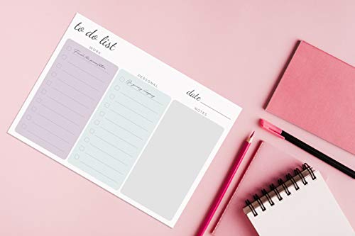 Large Work Home to Do List Sticky Notes, 8x6" inches by DAILY RITMO (Pastel)