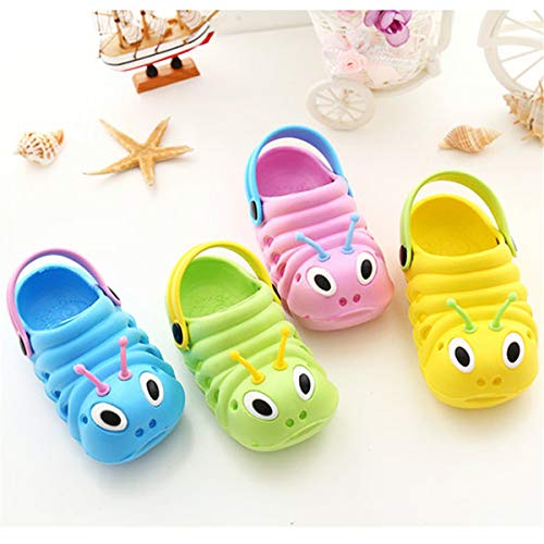 TMEOG Baby Sandals, Boys Girls Sandals Clogs Cute Caterpillar Slip On Lightweight Kid's Beach Slipper (Fruit Green, 2_years)