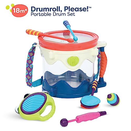B. toys β Musical Drum- 7 Instruments Toy Drum Kit- Drumroll Please- Musical Toys for Kids 18 months + (7-Pcs)
