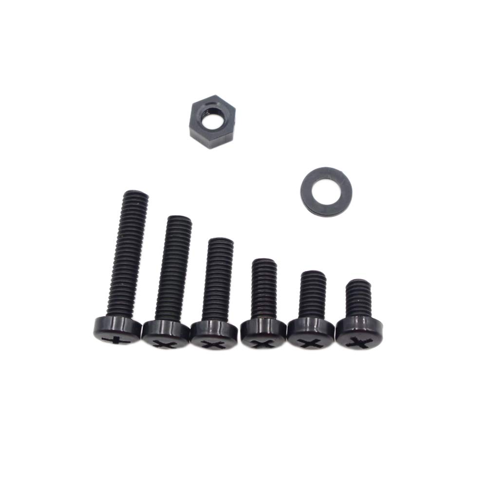 HVAZI Metric M6 Nylon Phillips Pan Head Screws Nuts Flat Washers Assortment Kit (Black)