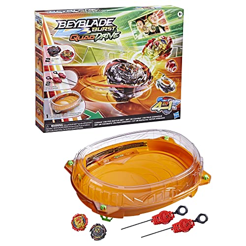 BEYBLADE Burst QuadDrive Cosmic Vector Battle Set - Battle Game Set with Beystadium, 2 Battling Top Toys and 2 Launchers for Ages 8 and Up