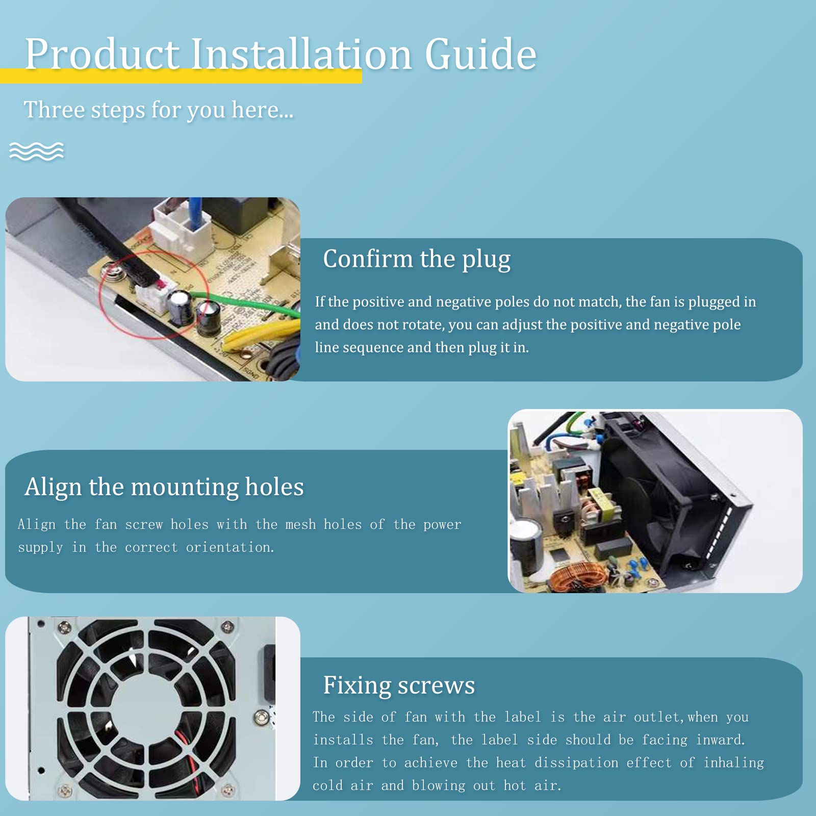 2PCS 120mm x 25mm 12v DC Fan Computer Fan 2800RPM, High Airflow Ventilation Cooling Exhaust Fan