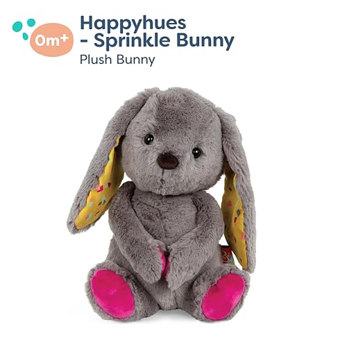 B. toys- B. softies- 12" Plush Bunny- Huggable Stuffed Animal Rabbit Toy- Soft & Cuddly Plush Bunny – Washable – Newborns, Toddlers, Kids- Happy Hues- Sprinkle Bunny - 0 Months +