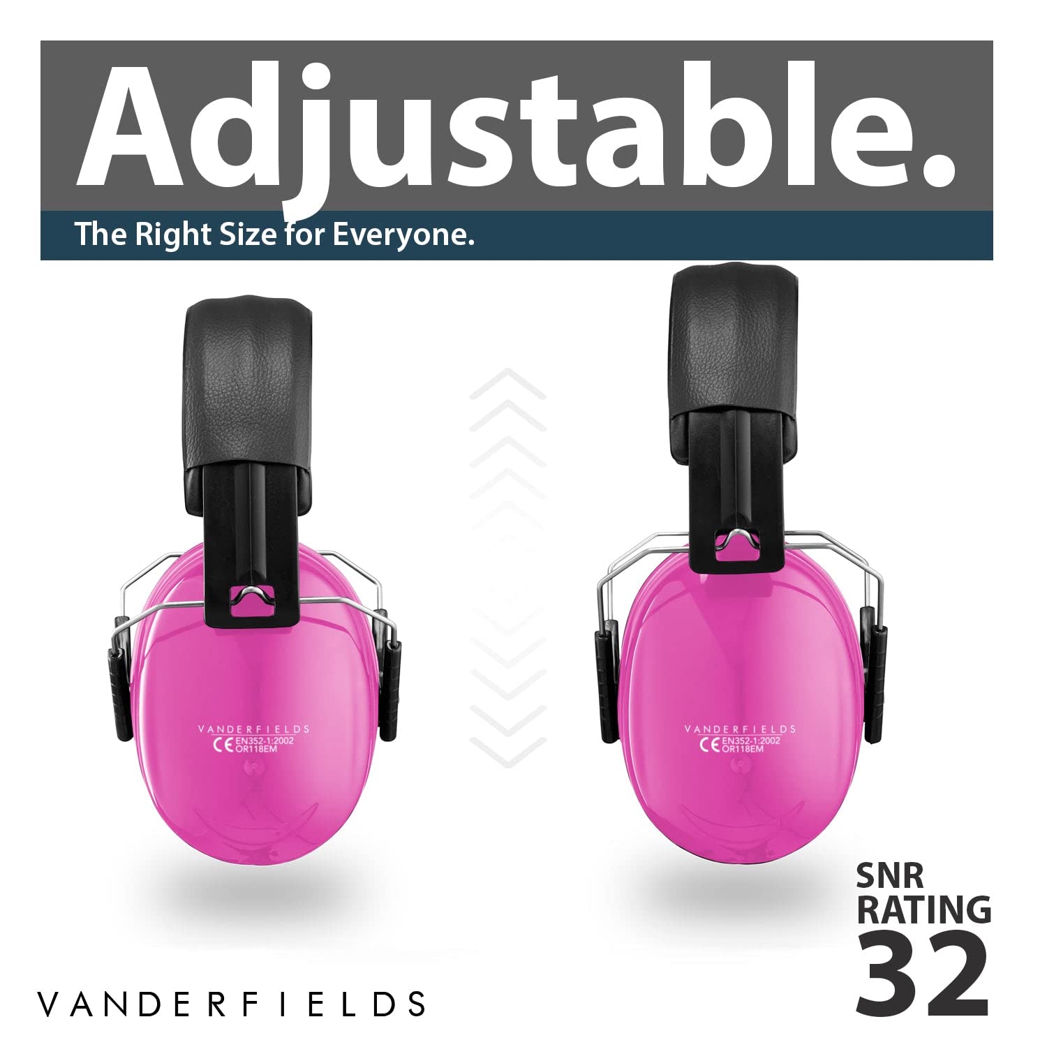 Vanderfields Hearing Protection Ear Muffs for Noise Reduction, 33dB Certified, Noise Cancelling Safety Ear Protection for Shooting, Adult Headphones for Lawn Mowing, DIY, Construction, Woodworking