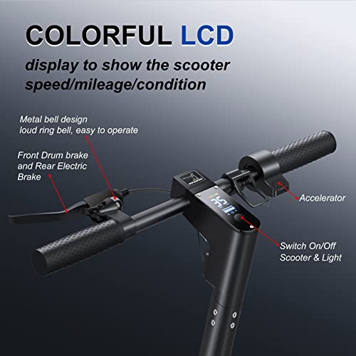 Aovopro ESMAX Electric Scooter, 27 Miles Range, Upgraded 500W Motor, 21 MPH Speed,10" Anti-Puncture Self-Sealing Air Tyre, Portable Commuting Electric Scooter for Adults